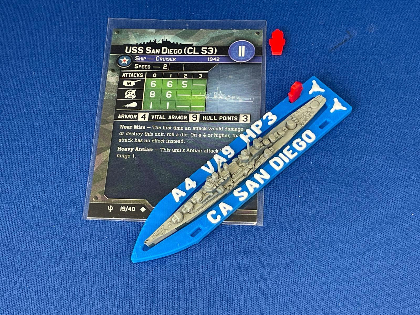 War at Sea USS San Diego Ship Base - Game Aid by The Fun Kingdom ...